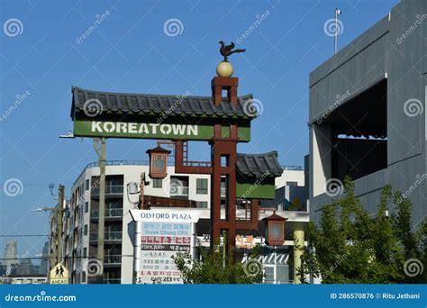 Koreatown In Los Angeles California Editorial Photo Image Of Facade