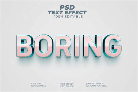 Boring Text Effect Free Photoshop Psd File