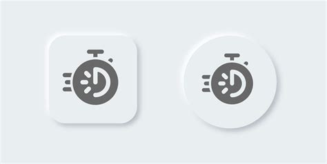 Stopwatch Solid Icon In Neomorphic Design Style Speed Timer Signs