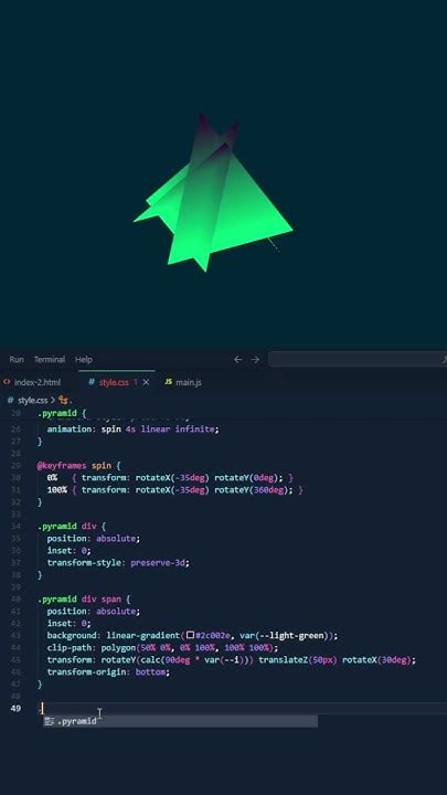 Day 019 🤯 3d Glowing Pyramid Animation With Pure Html And Css 3dpyramid Cssanimation Htmlcss