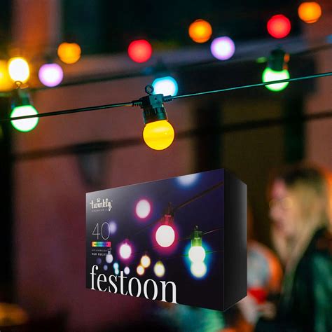 Twinkly 40 Multicolour Led Festoon Lights Garden Lights Twinkly Plus