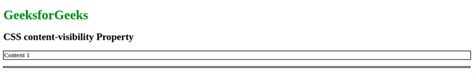 Css Content Visibility Property Geeksforgeeks