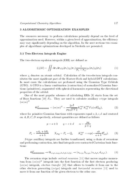 Development And Optimization Of Computational Chemistry Algorithms