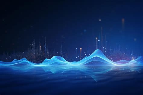 Premium AI Image Technology Waves Background