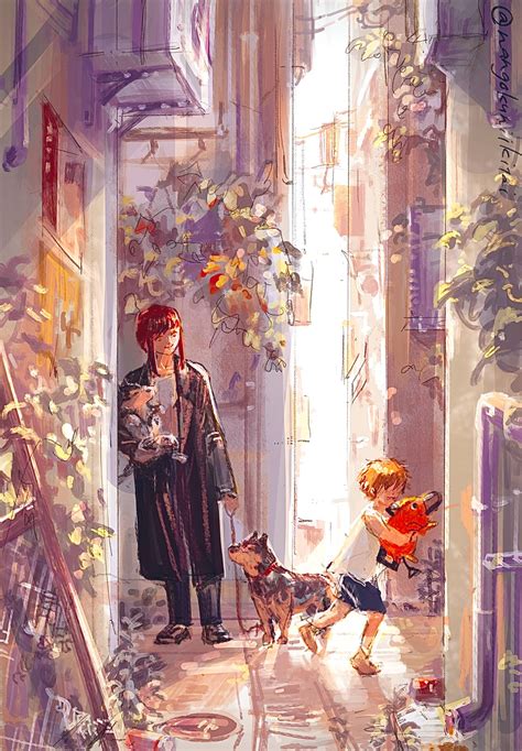 Makima Denji And Pochita Chainsaw Man Drawn By Nangokuniikitai