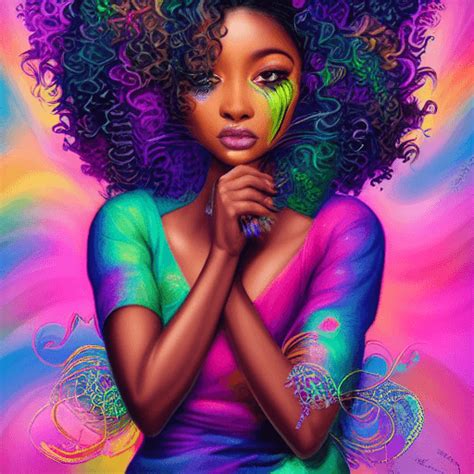 Intricately Rendered Dark Skin Woman · Creative Fabrica