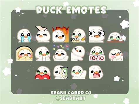 Duck Emote Pack For Twitch Discord And Youtube P2U Emotes Etsy