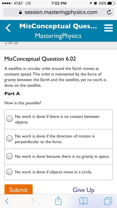 Solved A Satellite In Circular Orbit Around The Earth Mov