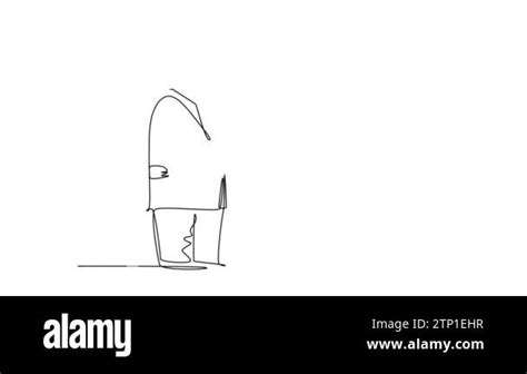 Animated Self Drawing Of Continuous Line Draw Beautiful Architect Woman Builder Foreman Wearing
