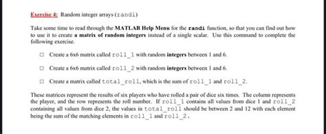 Solved Exercise 4 Random Integer Arrays Randi Take Some