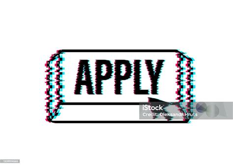 Apply With Cursor Button Internet Glitch Icon Pointer Click Icon Vector