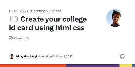 Create Your College Id Card Using Html Css · Issue 3 · E Cell Vssut