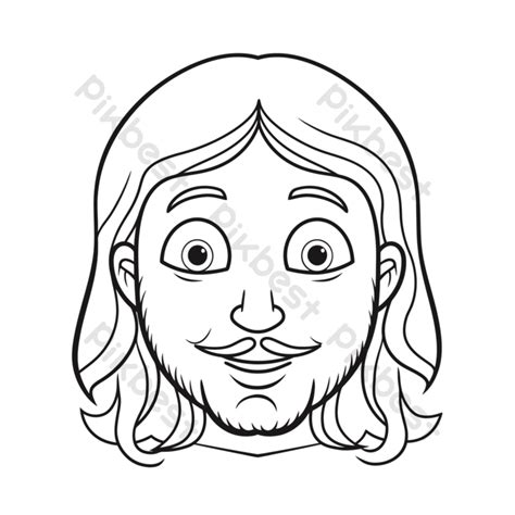 ภาพเค้าโครงแบบร่าง พระเยซู การ์ตูน คาแร็คเตอร์ หน้า การระบายสี ภาพประกอบ การออกแบบกราฟิก