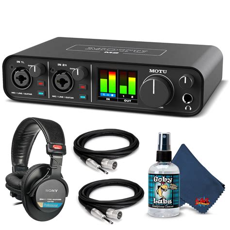 MOTU M X USB C Audio Interface Bundle With Headphone XLR Cables And Ave Cleaning Kit