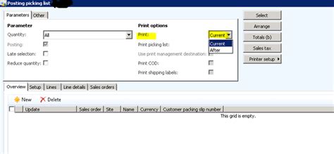 Microsoft Dynamics Ax World Ax2012 Print Option Current After