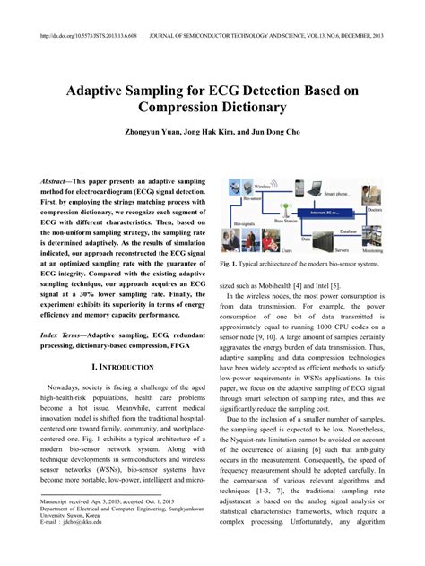 Pdf Adaptive Sampling For Ecg Detection Based On Compression Dictionary