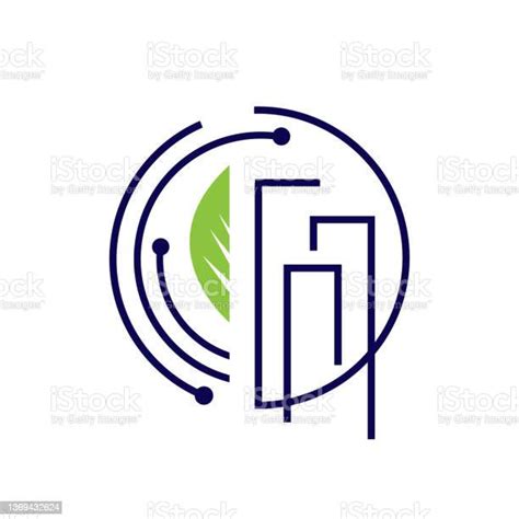 친환경 기술 그린 빌딩 기술 로고 디자인 벡터 아이콘 기호 0명에 대한 스톡 벡터 아트 및 기타 이미지 0명 개념 건축 Istock