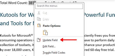 How To Insert Word Count Or Page Count In Word Documents