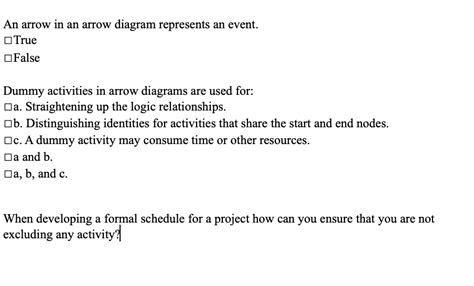 Solved An Arrow In An Arrow Diagram Represents An Event Chegg Com