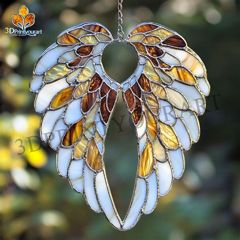 Digital Download Stained Glass Angel Wings Pattern Festive Suncatcher