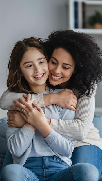 Mother Daughter Bond Premium Ai Generated Image