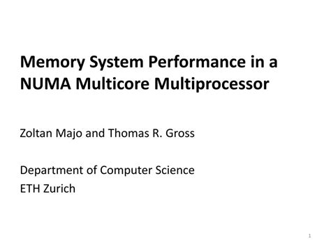 Ppt Memory System Performance In A Numa Multicore Multiprocessor Powerpoint Presentation Id