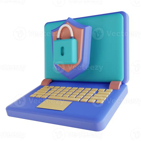 3d Illustration Locked Laptop Security 10842572 Png