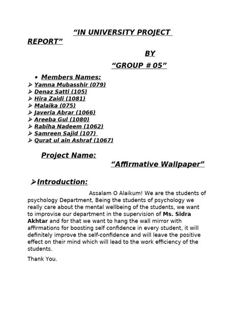 In University Project Report Pdf