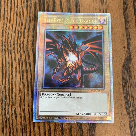 Yugioh Red Eyes Black Dragon Lc01 En006 Quarter Century Secret Rare
