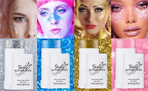 4pcs Body Glitter Stickwaterproof Mermaid Face Glitter