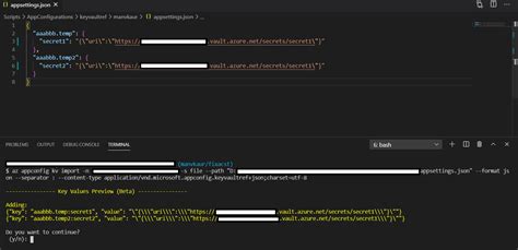 Az Appconfig Kv Import Importing The Key Vault Content Type In