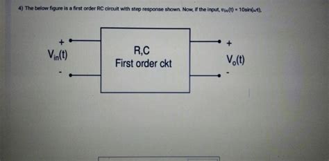 4 The Below Figure Is A First Order RC Circuit With Step Response Shown
