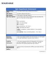 Epic Hypothesis Statement Docx Epic Hypothesis Statement Funnel Entry Date The Date That The