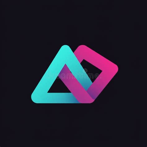 Interlocking Triangular Shapes In Cyan And Magenta Form An Abstract
