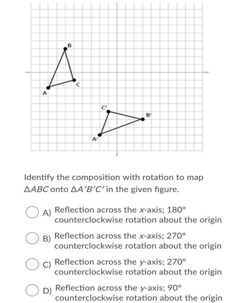 Solved Identify The Composition With Rotation To Map Abc Onto Abc 1 Answer