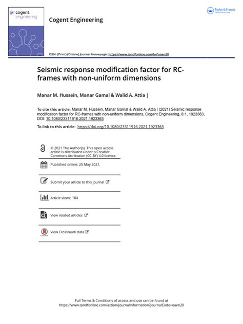 seismic response modification factor for rc frames with non uniform