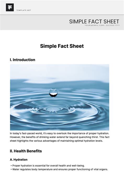 Free Simple Fact Sheet Template To Edit Online