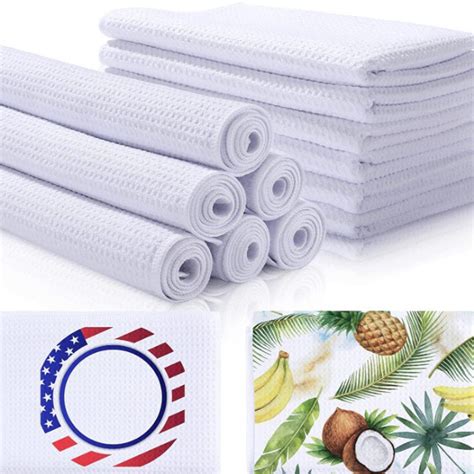 Sublimation Waffle Tea Towel Soft Waffle Weave Kitchen Towels 16x24 In