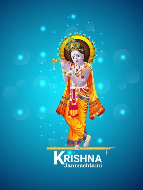 Premium Vector Happy Krishan Janmashtami Indian Festival Celebration Poster