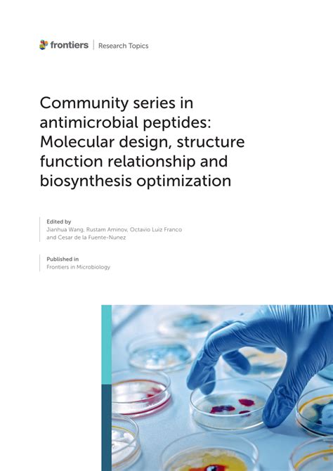 Pdf Community Series In Antimicrobial Peptides Molecular Design Structure Function