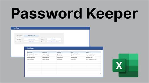 Excel Password Keeper Spreadsheet Life