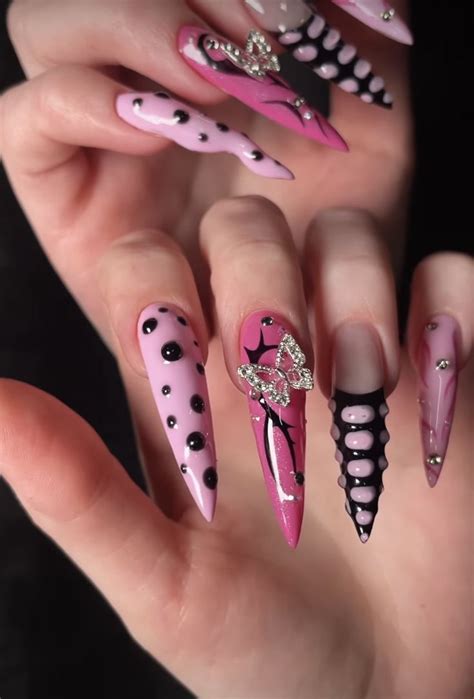 Crazy Pink Nails Дизайнерские ногти Красивые ногти Богемные ногти