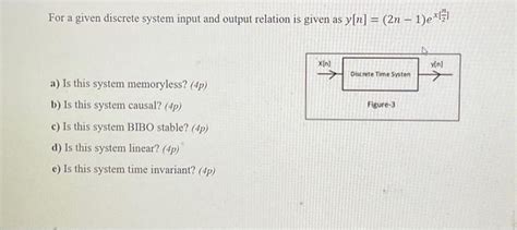 Solved For A Given Discrete System Input And Output Relation Chegg