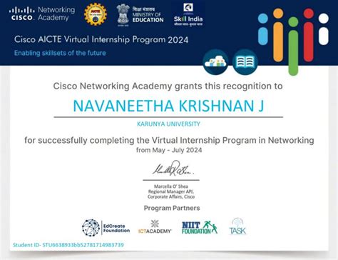 Navaneetha Krishnan J On Linkedin Cisco Networking Internship
