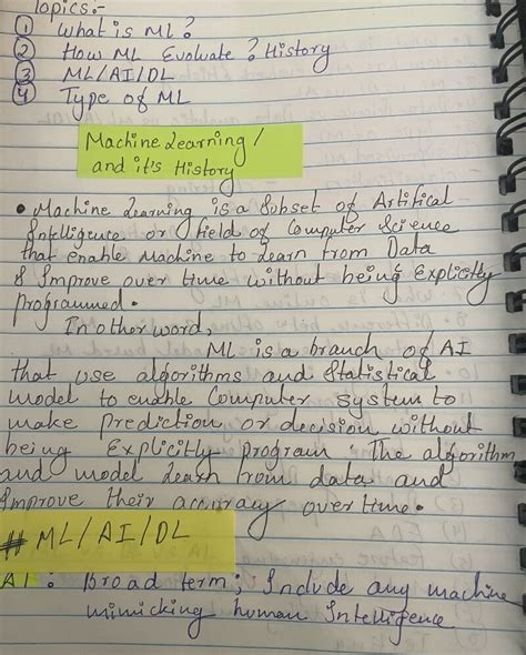 Machinelearning Artificialintelligence Deeplearning Datascience Technotes Handwrittennotes