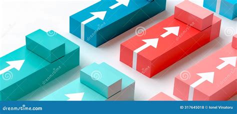 Row Of Boxes With Arrows Pointing Up Progress And Upward Movement