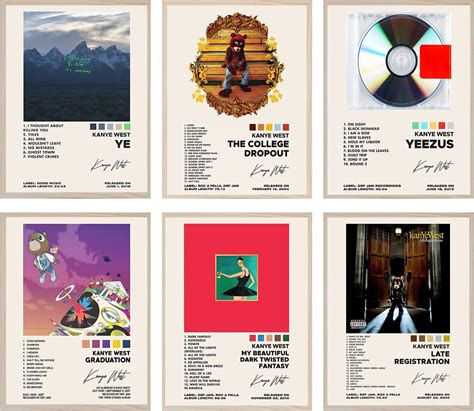 kanye west album cover signed limited posters print rapper music posters canvas wall