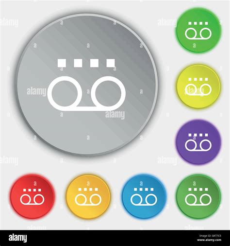 Audio Cassette Icon Sign Symbol On Five Flat Buttons Vector Stock Vector Image And Art Alamy