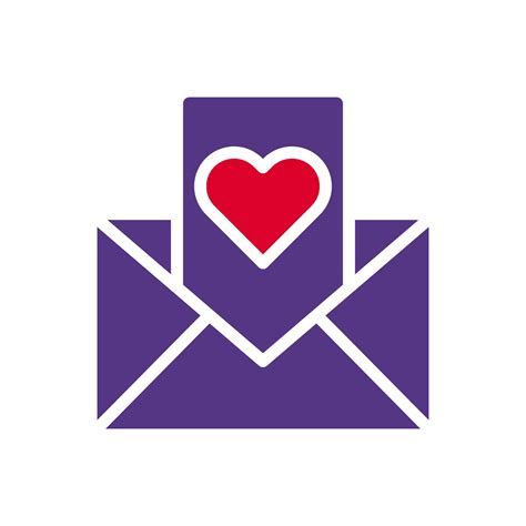 Massage Love Icon Solid Duocolor Red Purple Style Valentine