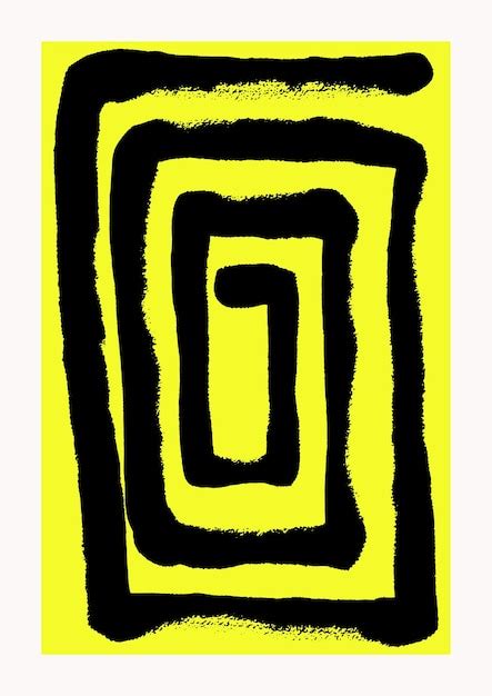 잉크 드로잉 포스터 아트 갤러리 템플릿 Linocut 복제 라인 아트 모더니스트 라인 아트 인쇄 프리미엄 벡터